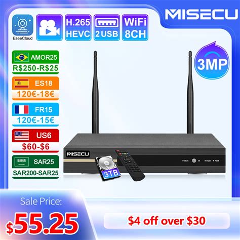 Misecu 8ch H.265 3mp Wireless Nvr Recorder Wifi Cctv Camera System P2p Onvif Ip Camera Hdmi ...