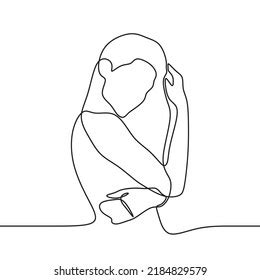 Vektor Stok Sexy Female Body Illustration Continuous Drawing Tanpa Royalti