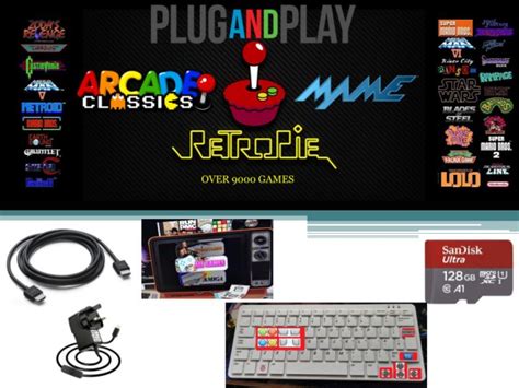 Raspberry Pi 400 Retro Games Console 128gb Arcade Gaming Machine