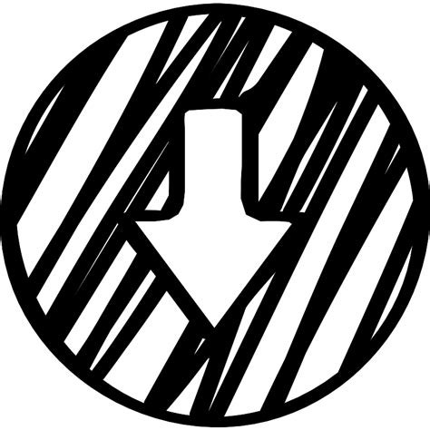 Arrow Down Outline Sketched Circle Vector SVG Icon SVG Repo