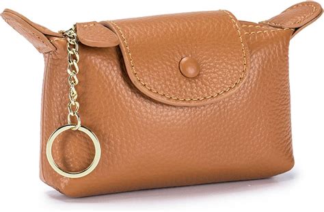 Bdhrkte Small Genuine Leather Coin Purse With Keychain