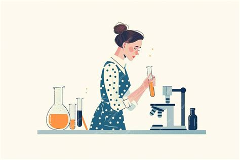 Woman Conducting Lab Experiments Premium Ai Generated Vector