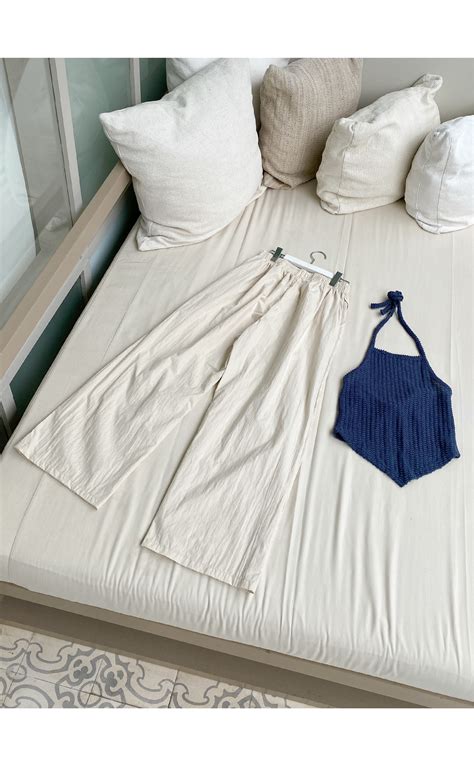 발리비키 바스락 와이드 밴딩팬츠