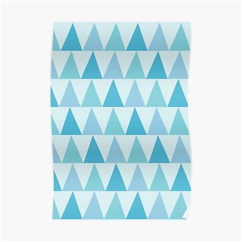 Geometric Art Isosceles Triangle Pattern Art In Blue Poster For