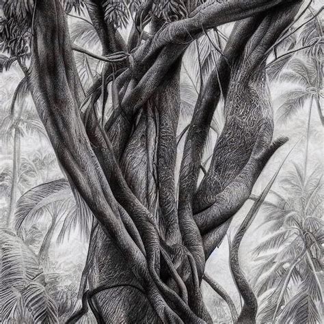 Rainforest Pencil Drawing