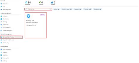Microsoft Sentinel Content Hub Using Solutions And Start With The Training Lab Content