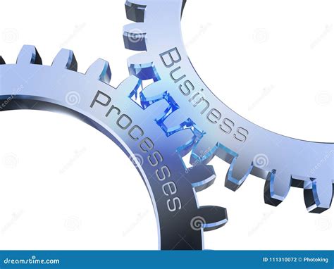 Business Processes On Gearwheels Stock Illustration Illustration Of