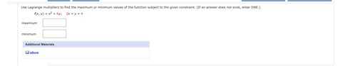 solved use lagrange multipliers to find the maximum or