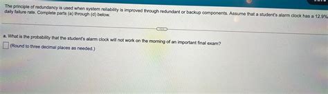 [answered] The Principle Of Redundancy Is Used When System Reliabi Math