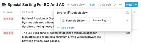 Notion Trick Sort Years In A Timeline That Include Bce — Red Gregory