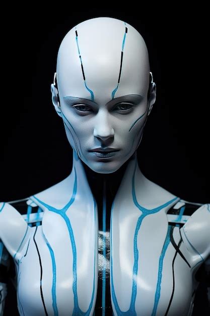 Premium Ai Image Artificial Intelligence Android On A Black Background