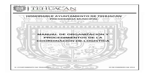 MANUAL DE ORGANIZACIÓN Y PROCEDIMIENTOS DE LA …transparencia.tehuacan ...