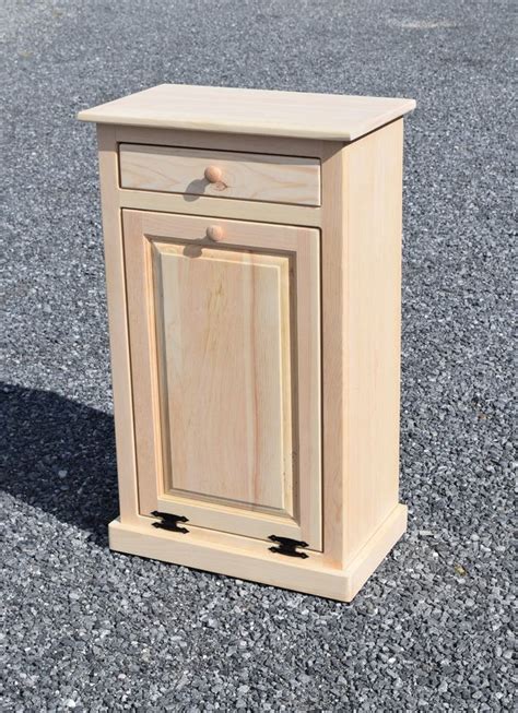 Amish Handmade Wooden Tilt Out Trash Bin 50 Qt Unfinished Etsy