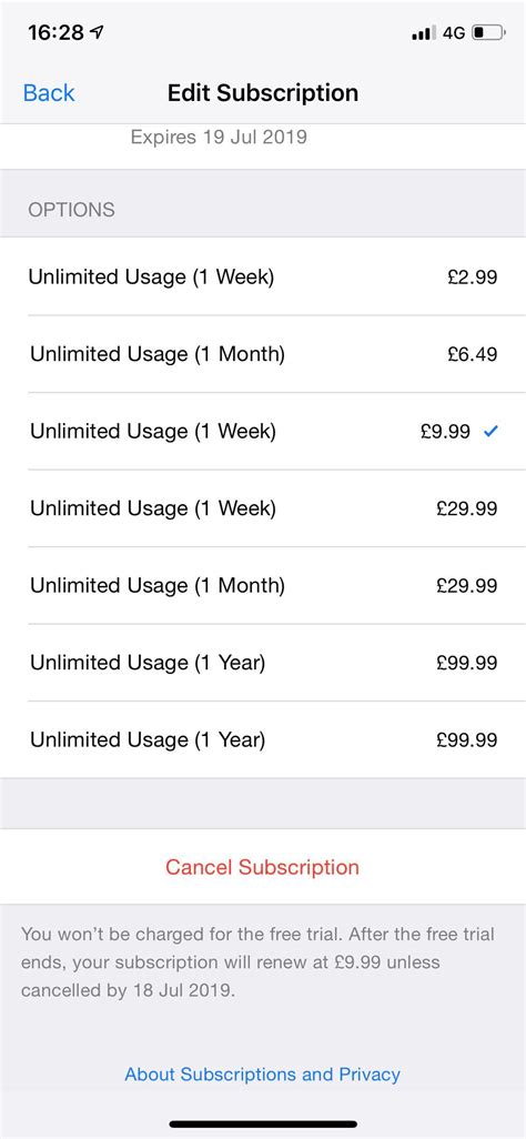 This Apps Subscription Options The Default Subscription Price Is £999