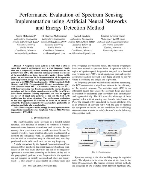 Pdf Performance Evaluation Of Spectrum Sensing Implementation Using