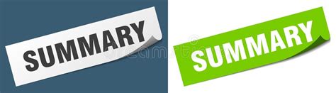 Summary Sticker Stock Illustrations 603 Summary Sticker Stock