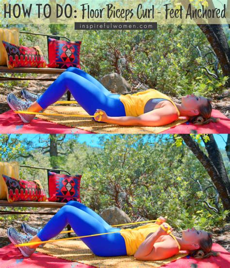 Supine Foot Anchored Band Bicep Curl Inspireful Women