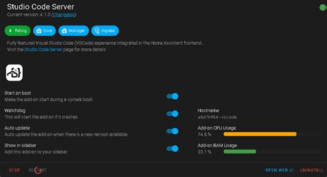 high cpu memory exaustion · issue 401 · hassio addons addon vscode