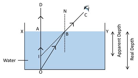 Draw A Ray Diagram To Show That The Depth Of A Vessel Knowledgeboat
