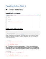 4 Pass Borderline Task3 Docx Pass Borderline Task 3 Problem 1 Solution Initial Input Of