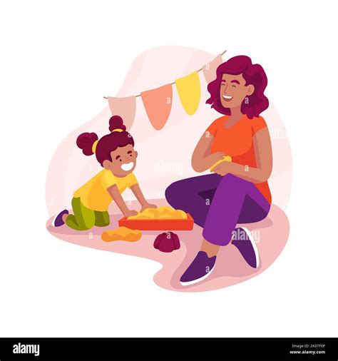 Modelling With Clay Isolated Cartoon Vector Illustration Stock Vector