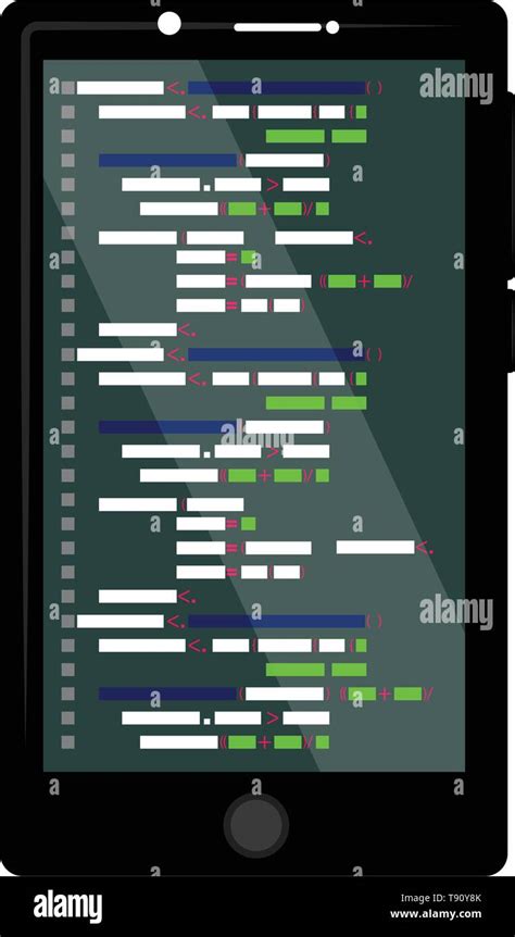 Programming Code On A Smartphone Screen Stock Vector Image Art Alamy