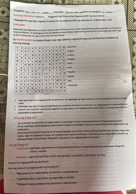 Pangalan Paaralan Ikatlong Markahan Modyul 3 Studyx