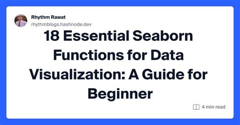 Rhythm Rawat En Linkedin 20 Essential Seaborn Functions For Data