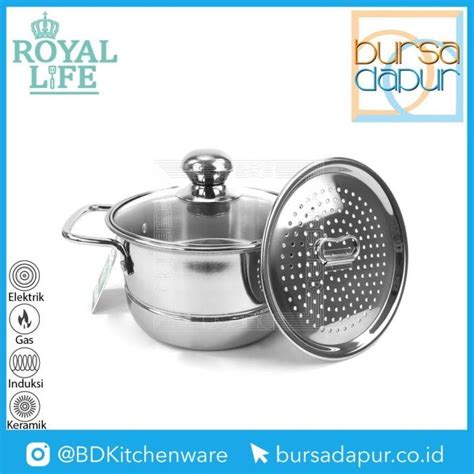 Jual Royal Life Stainless Langseng Steamer Pot Mini Kukusan Mini 16 Cm Shopee Indonesia