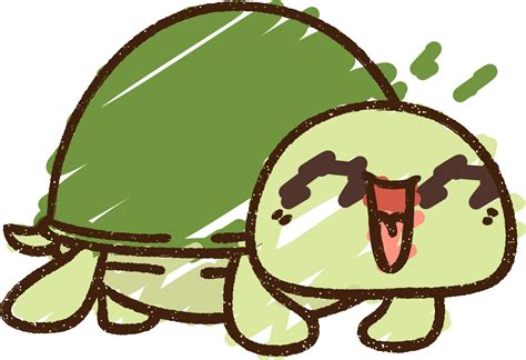 Happy Turtle Chalk Drawing PNG