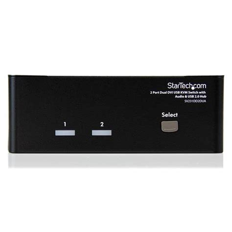 StarTech 2 Port Dual DVI USB KVM Switch With Audio USB 2 0 Hub SV231DD2DUA Mwave