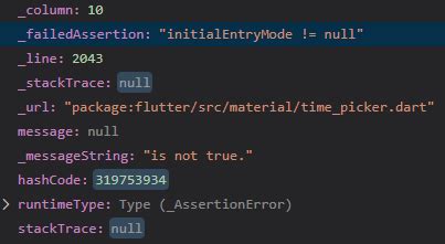 Exception Thrown When Using Timepicker In FormBuilderDateTimePicker Issue Flutter Form