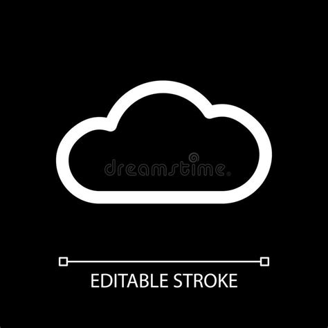 Cloud White Linear Ui Icon For Dark Theme Stock Vector Illustration Of Forecast Cloud 250325947
