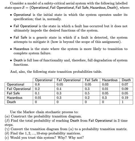 solved consider model of a safety critical aerial system with the