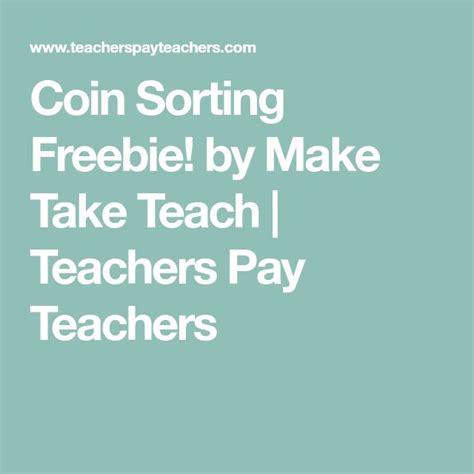 Coin Sorting Freebie Coin Sorting Teaching Blogs Doodle Notes