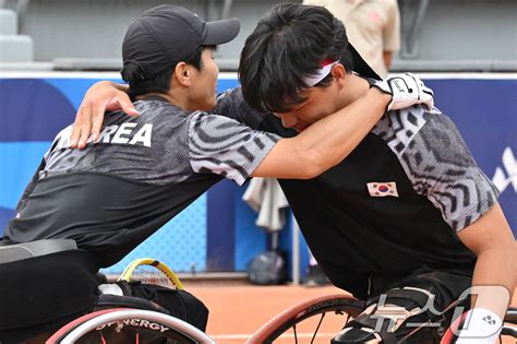 한일전 패배한 휠체어테니스 한성봉 임호원 뉴스1