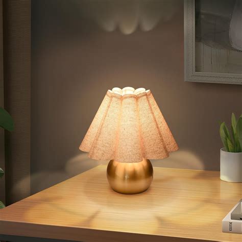 Mercer41 Gold Small Bedside Table Lamp For Bedroom Brass Gold Bedroom