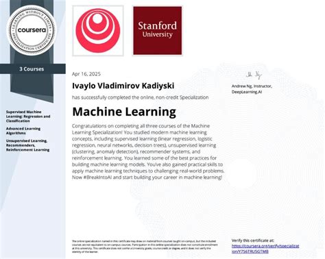 Machinelearning Ai Deeplearningai Stanforduniversity Coursera
