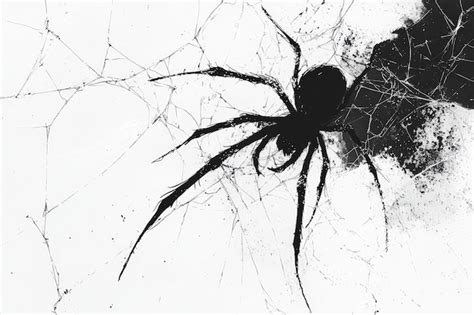 Black Widow Spider In Web Premium Ai Generated Image