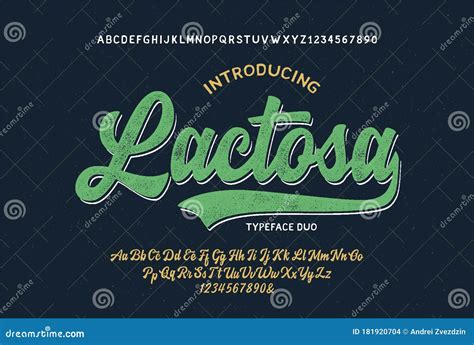 Original Brush Script Font Retro Typeface Stock Vector Illustration Of Badge Cursive