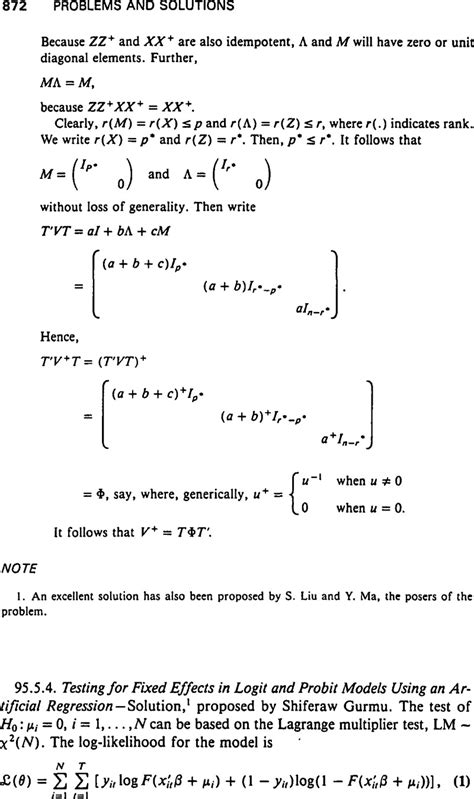 Testing For Fixed Effects In Logit And Probit Models Using An