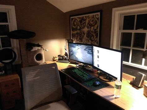 Gaming Coding Battlestation And My Girlfriends Humble Conjoined Slice Of Desk R Battlestations