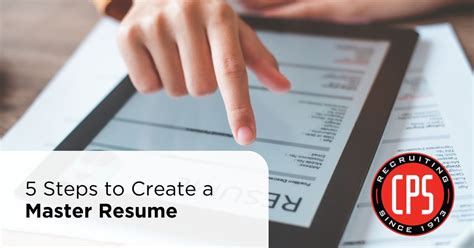 Cps Inc On Linkedin 5 Steps To Create A Master Resume Cps Inc