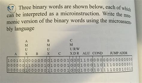 Solved Three Binary Words Are Shown Below Each Of Which Can