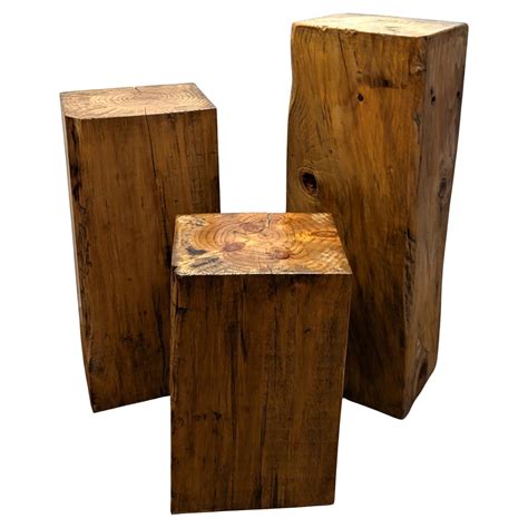 Natural Wood Block Pedestal Stands For Sale At 1stdibs