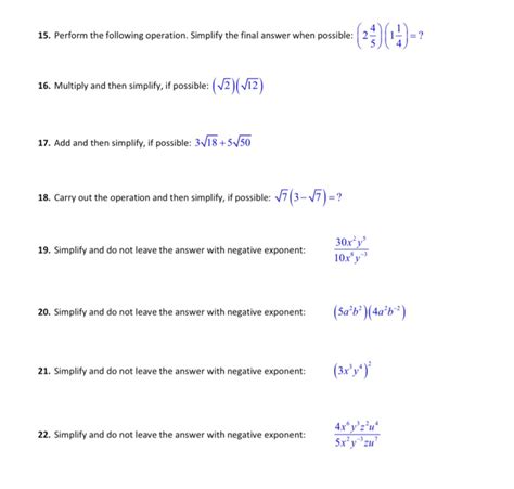 solved 15 perform the following operation simplify the