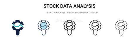 Stock Data Analysis Icon In Filled Thin Line Outline And Stroke Style Vector Illustration Of
