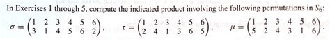Solved In Exercises 1 Through 5 Compute The Indicated Chegg Com