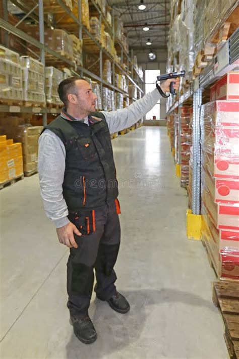 Warehouse Barcode Scanner Stock Image Image Of Shelf 118455315