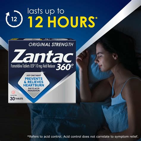 Buy Zantac 360 Original Strength Tablets Heartburn Prevention And Relief 10 Mg 30 Count